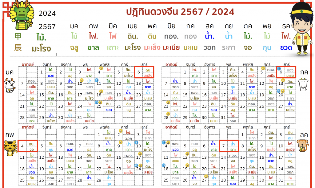 แจกปฏิทินจีนปี 2567 (eCalendar) – ซินแสหวาง